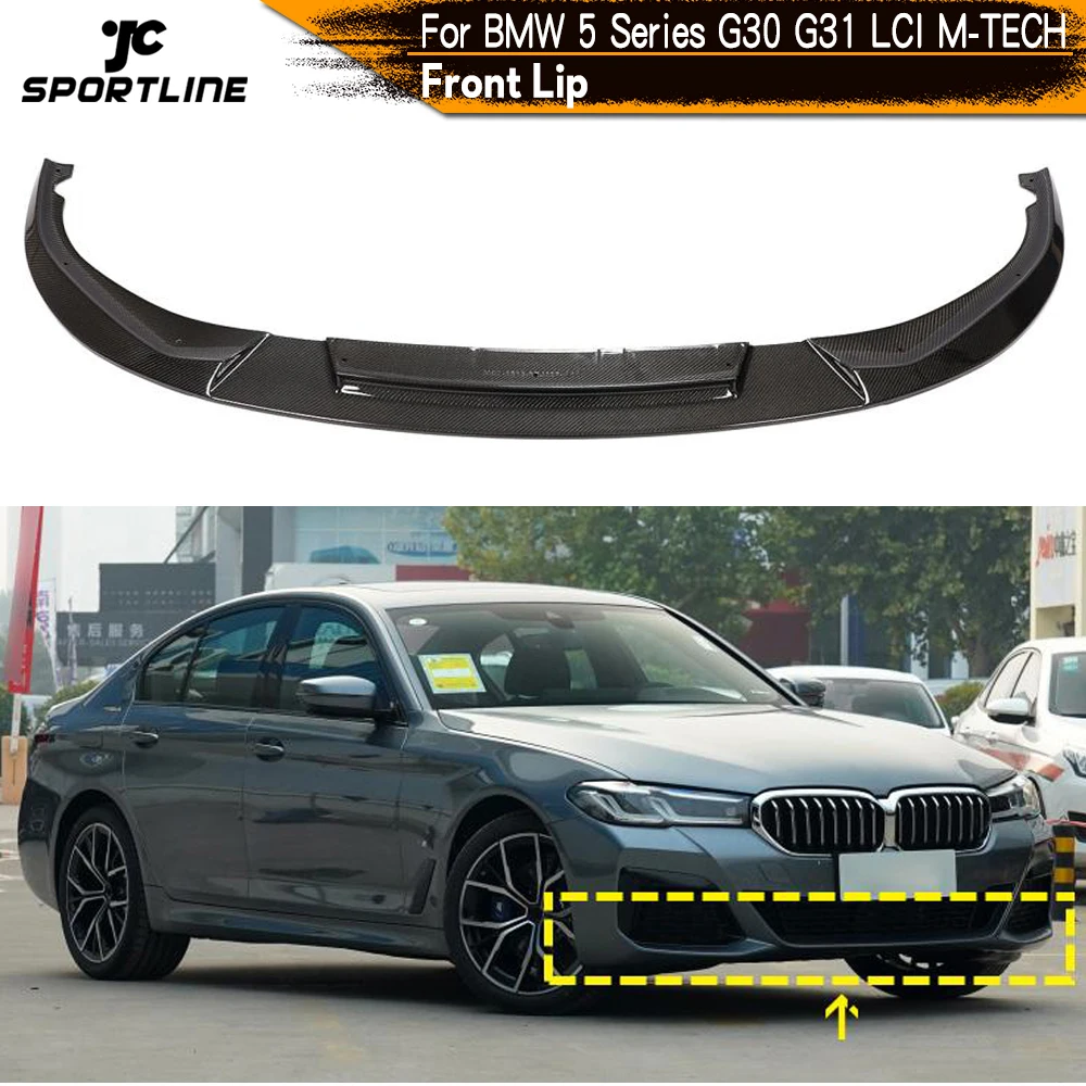 Parachoques delantero de fibra de carbono, divisores de labio para BMW ...