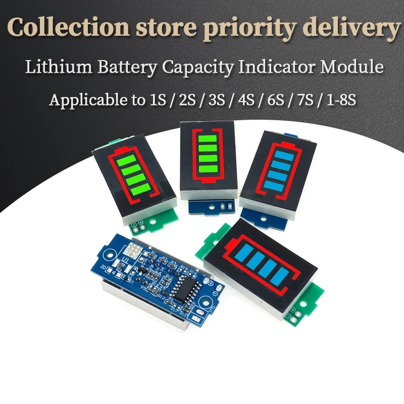1S 2S 3S 4S Single 3.7V Lithium Battery Capacity Indicator Module 4.2V ...