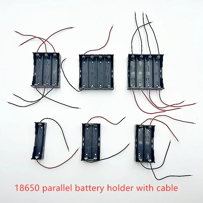 18650 parallel battery storage box hard shell bracket with leads for 1 ...