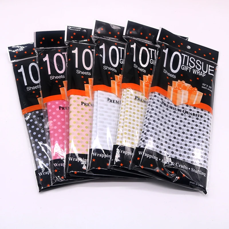 10sheet-bag-Wrapping-Papers-Multicolor-Dot-Print-Tissue-Paper-Bookmark ...
