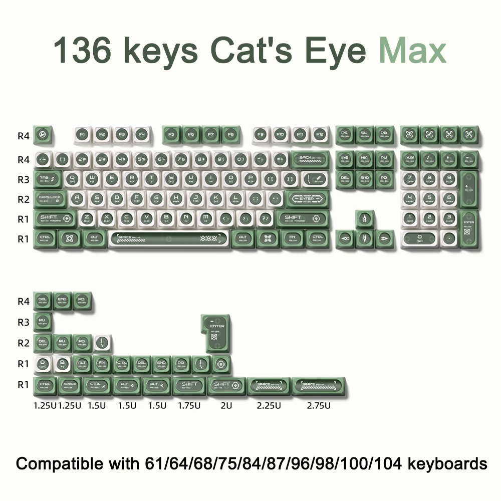 Cat-s-Eye-Max-Keycaps-Crescent-Moon-Matte-Translucent-Personality-PC ...