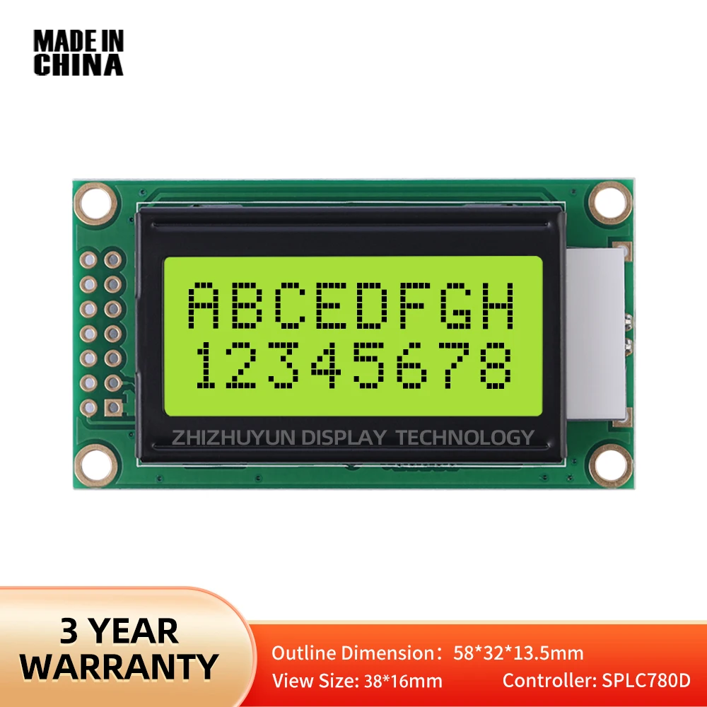 Manufacturer-LCM0802B-2-LCD-Display-Screen-Yellow-Green-Membrane ...