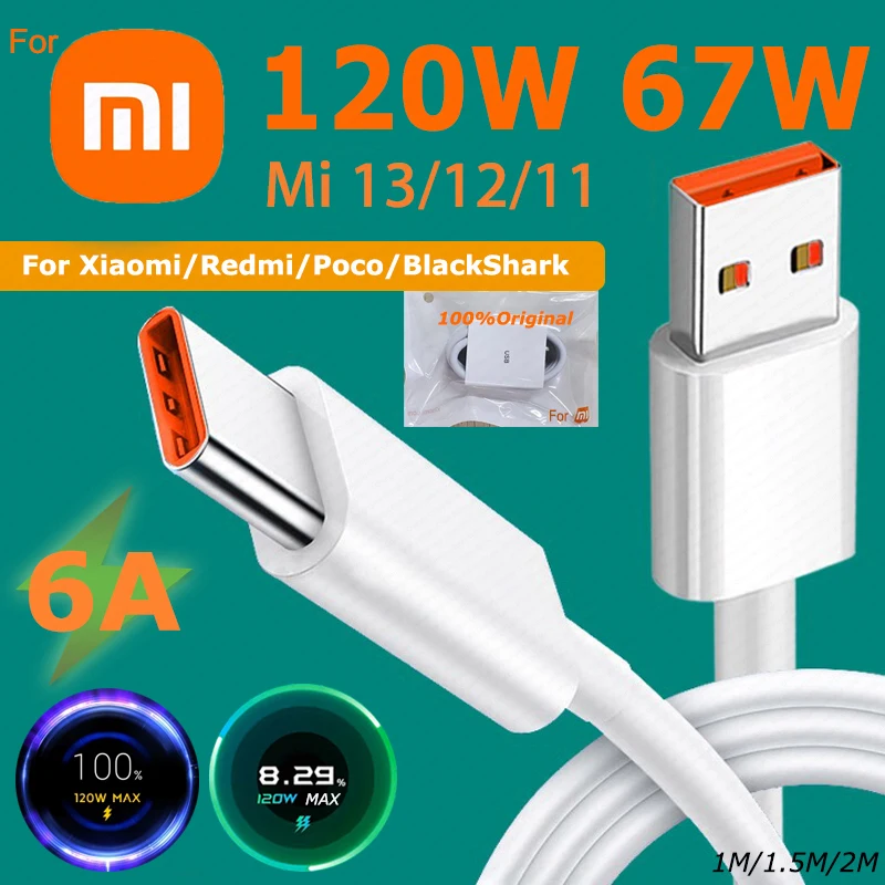 Xiaomi-120W-67W-Original-6A-Usb-Type-C-Cable-Turbo-Charge-Mi-14-13 ...