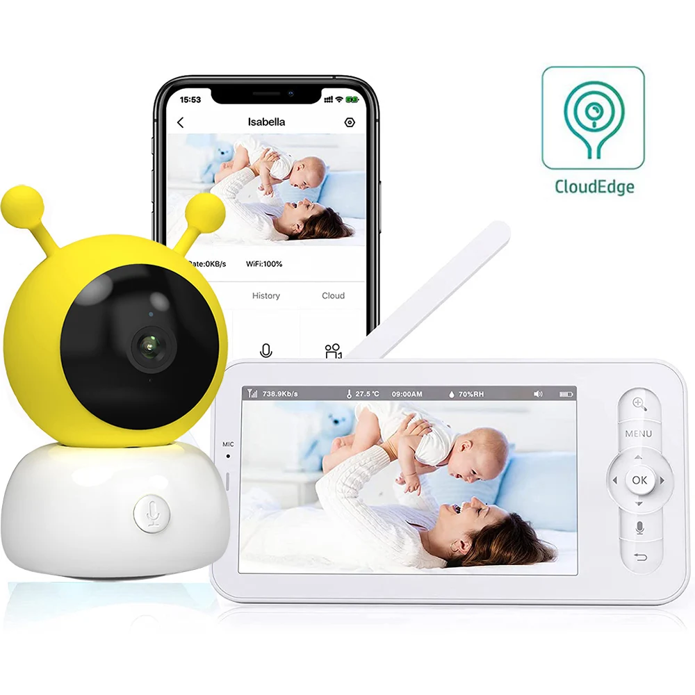 5-Inch-Wireles-Baby-Monitor-Babyphone-Security-Video-Camera-Bebe-Nanny ...