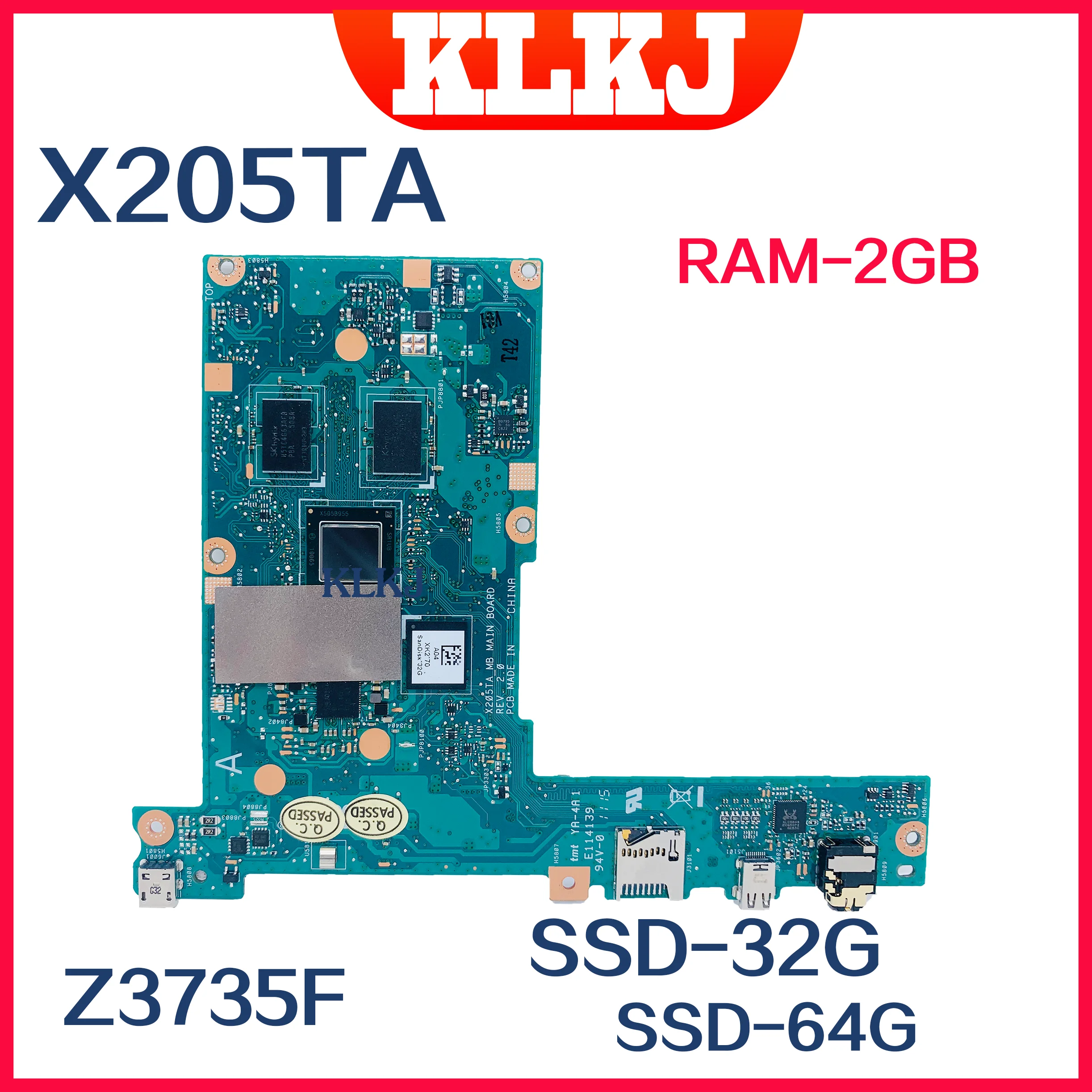 Dinzi X205TA Laptop Motherboard For ASUS EeeBook X205TAW X205T Notebook ...