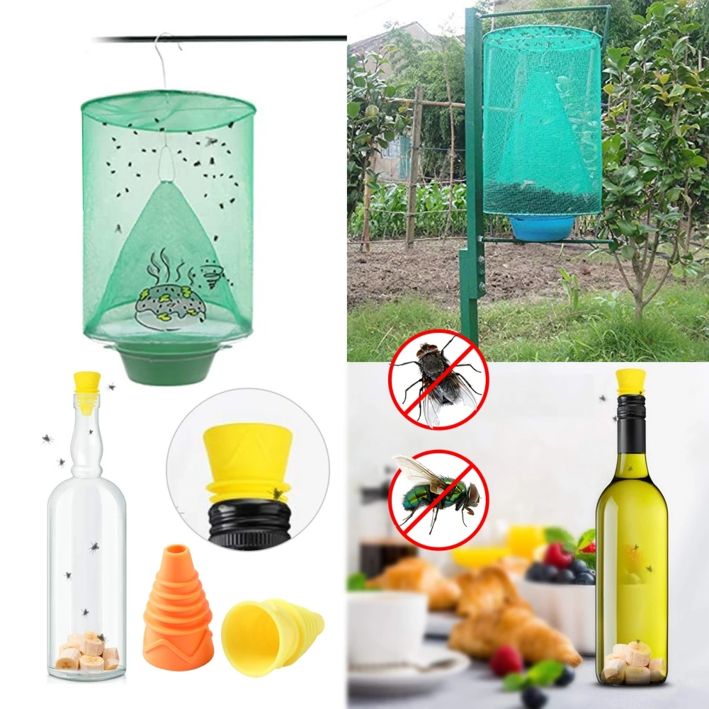 1PC-Fruit-Fly-Trap-Funnel-Fly-Catcher-Cage-Net-Reusable-Portable ...
