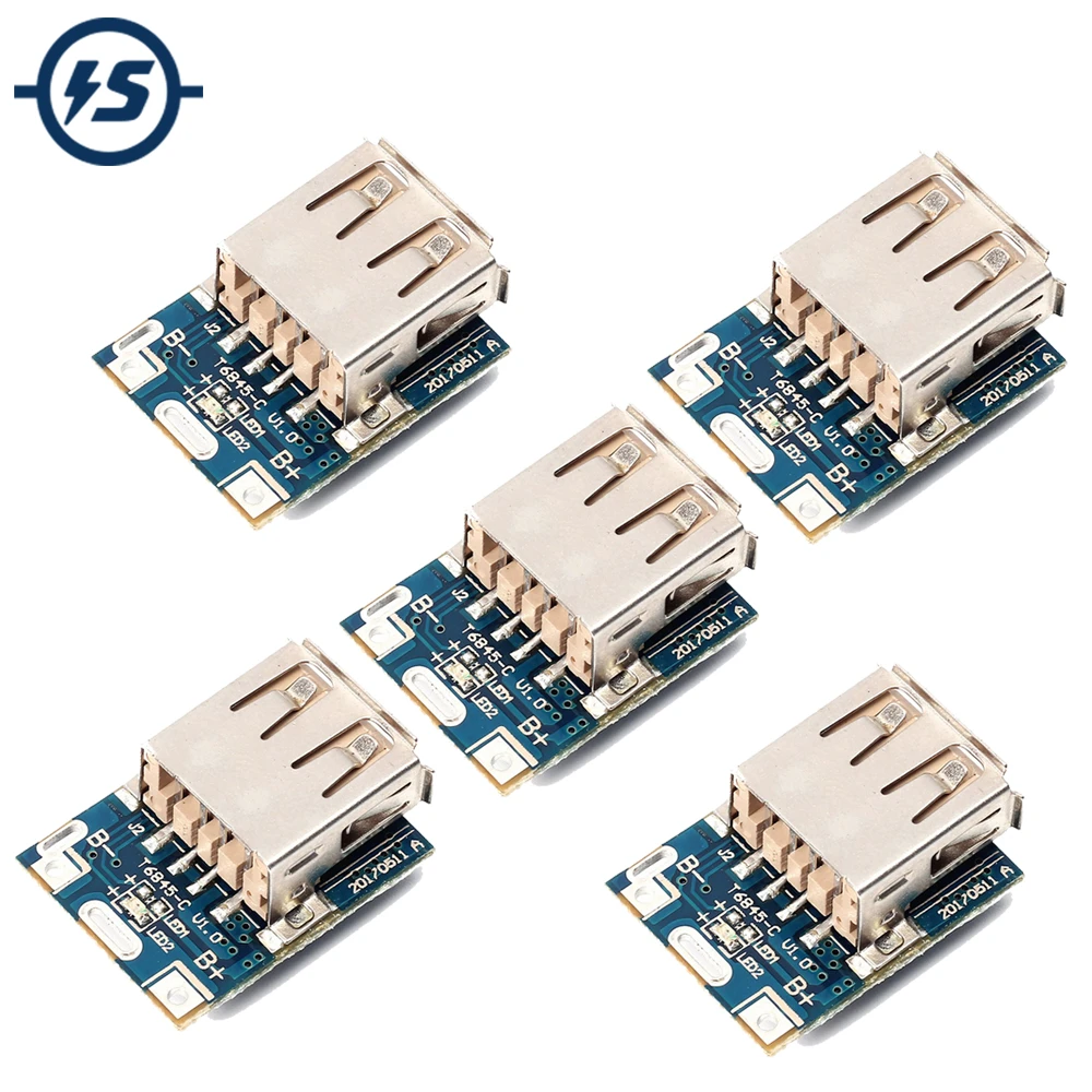 5pcs 5v Boost Converter Step-up Power Module Lithium Battery Charging ...