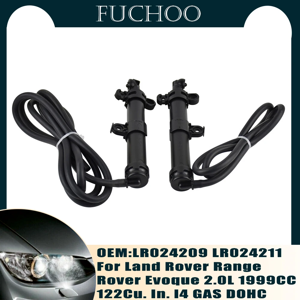 Car Headlight Washer Nozzle Jet With Pipe Lh&rh Lr024209 Lr024211 For ...