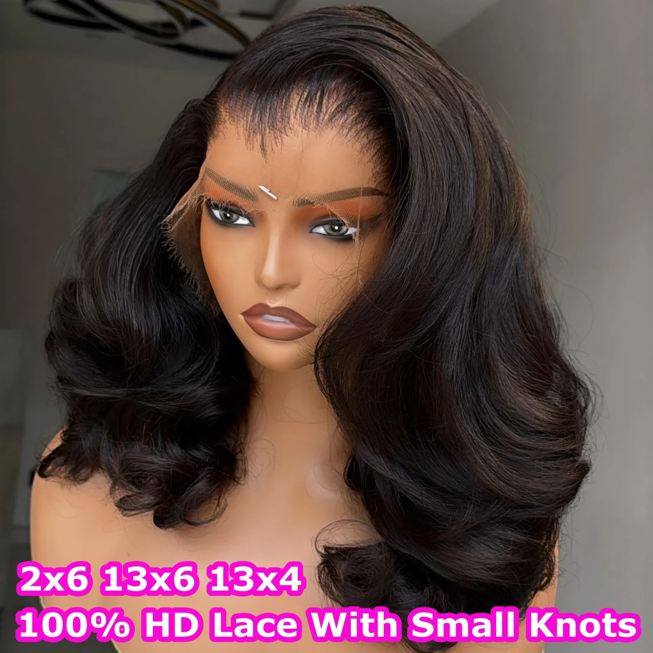 13x6 HD Lace Frontal Only Loose Wave Human Hair Pre Plucked Skinlike ...