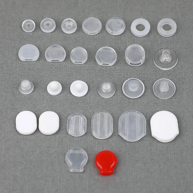 50-PCS-White-Transparent-Soft-Silicone-Ear-Clip-Pad-Ear-Hook ...