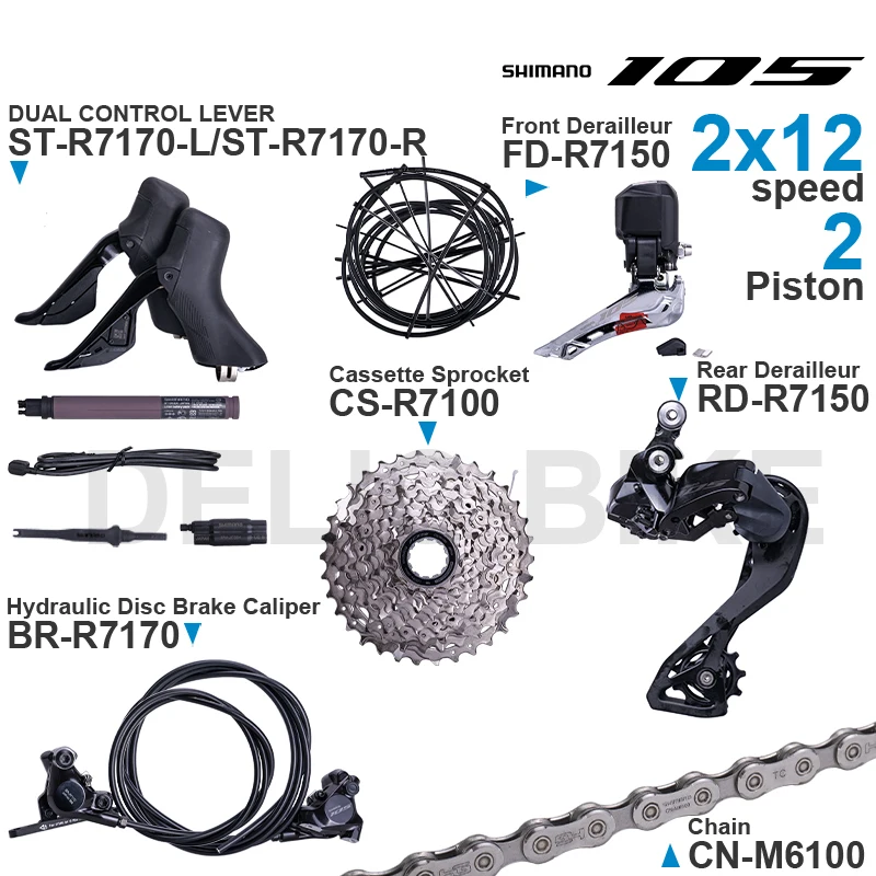 시마노 105 Di2 그룹 세트 ST R7170 FD R7150 RD R7150 CS R7100 BR R7170 BT DN300 ...