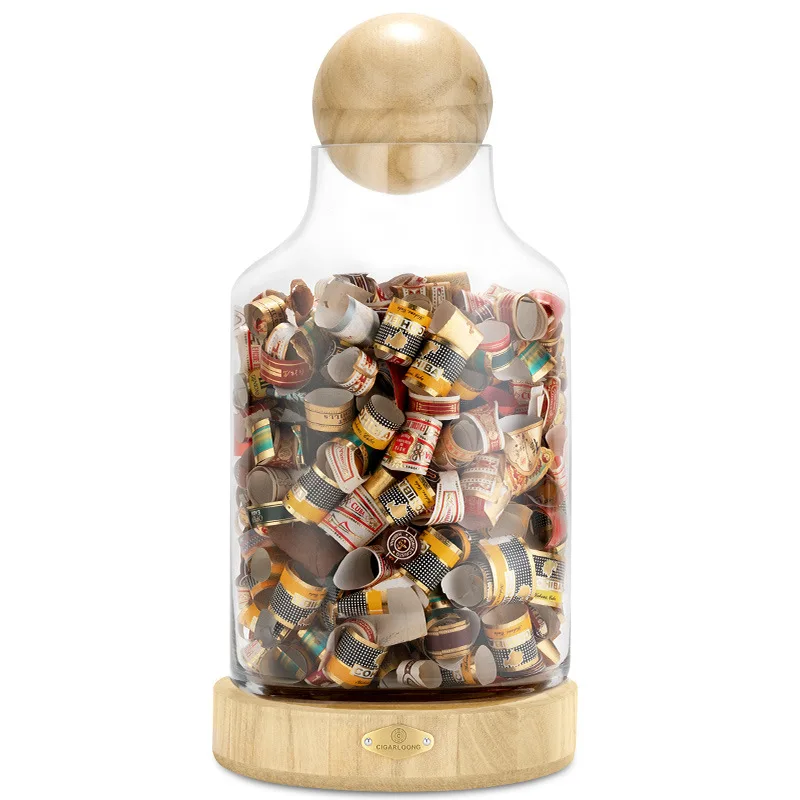 Glass-Cigar-Stickers-Ring-Labels-Storage-Jar-Tank-Case-for-Collection ...