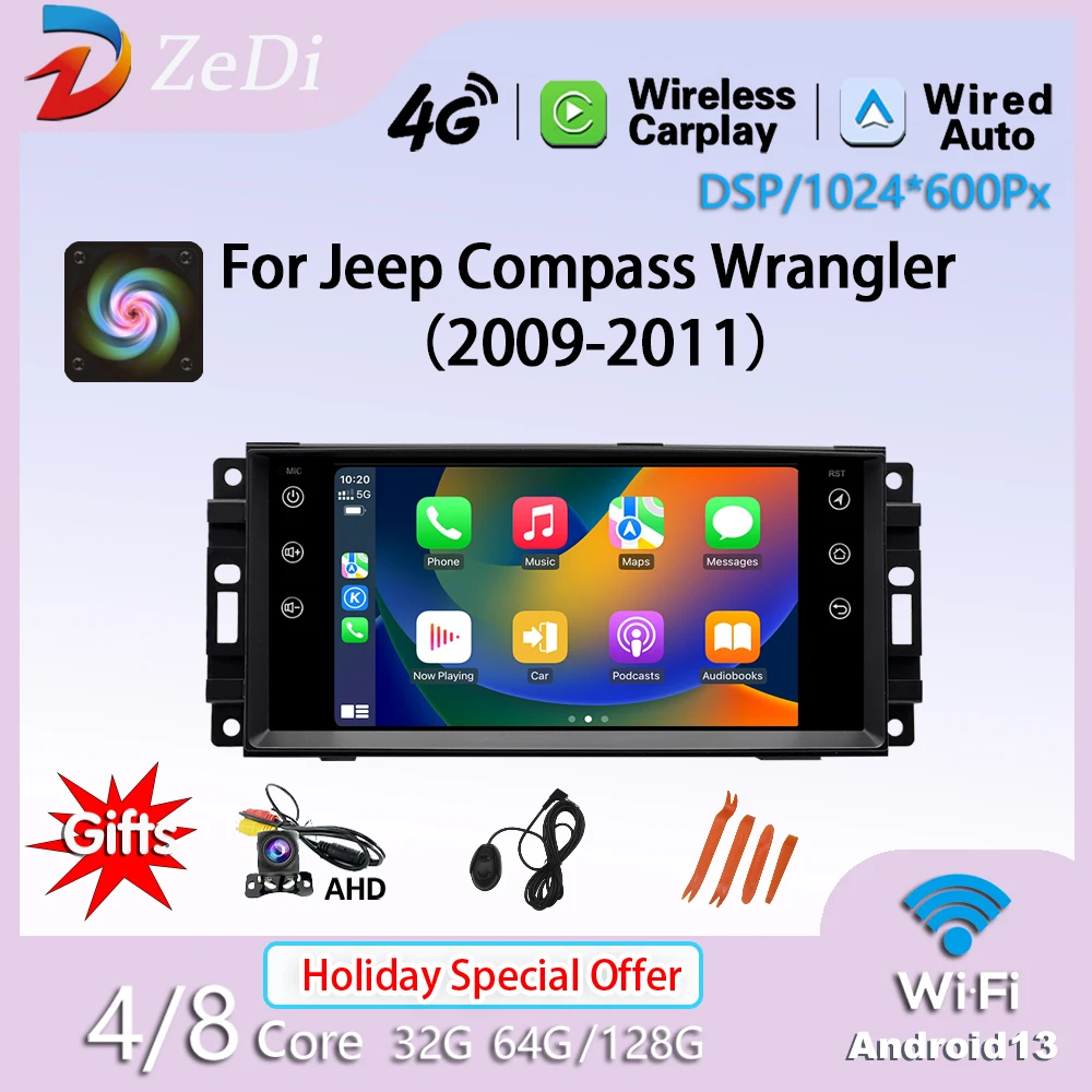 Android 13 for Jeep Cherokee Compass Commander Wrangler 300C Caliber ...