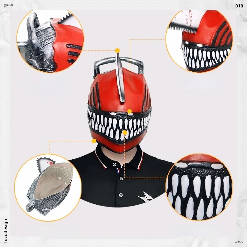 34cm-Chainsaw-Man-Denji-Can-Wear-Helmet-Role-Saw-Masks-Collection-Model ...