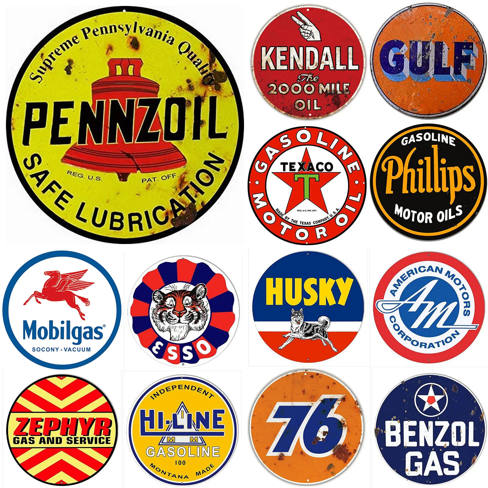 Metal-Tin-Signs-Pennzoil-Gas-Station-and-Motor-Oil-Poster-Reproduction ...