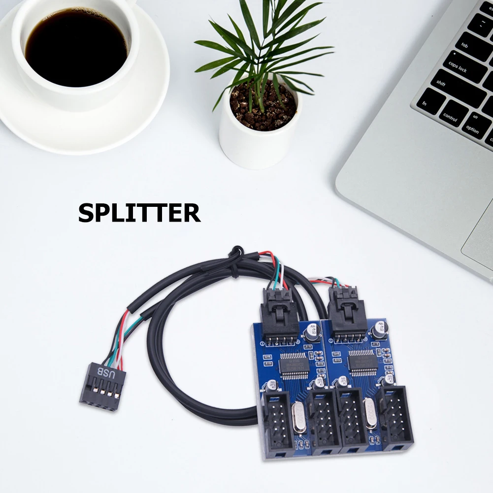 Motherboard-9Pin-USB-HUB-1-to-2-4-Female-Port-Splitter-USB-Extension ...