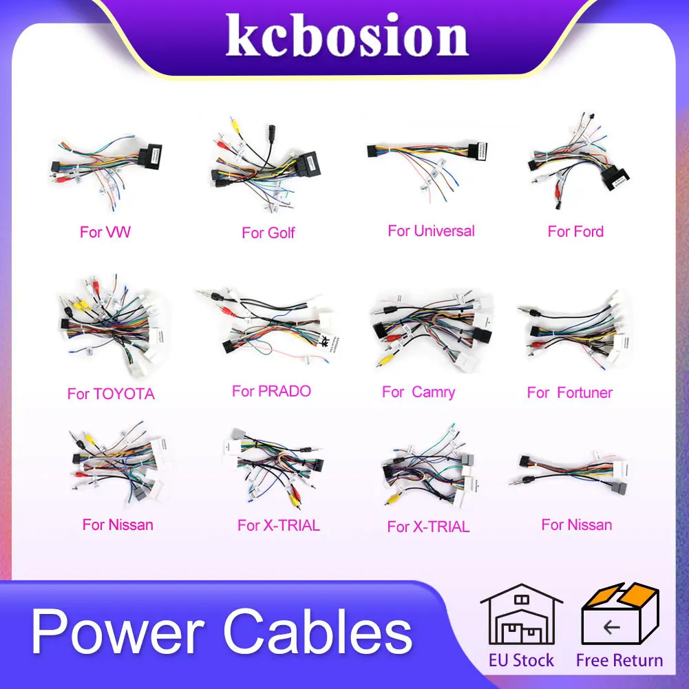 16Pin Car Radio ISO Adapter Cable for Volkswagen ISO Kia Honda Toyota ...