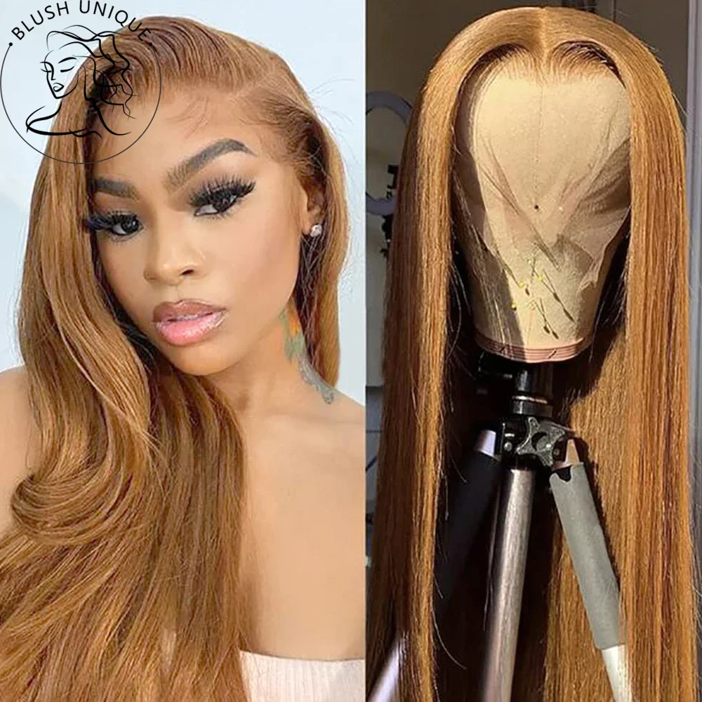 Honey Blonde 32 inch Lace Wigs for Black Women Straight Synthetic ...