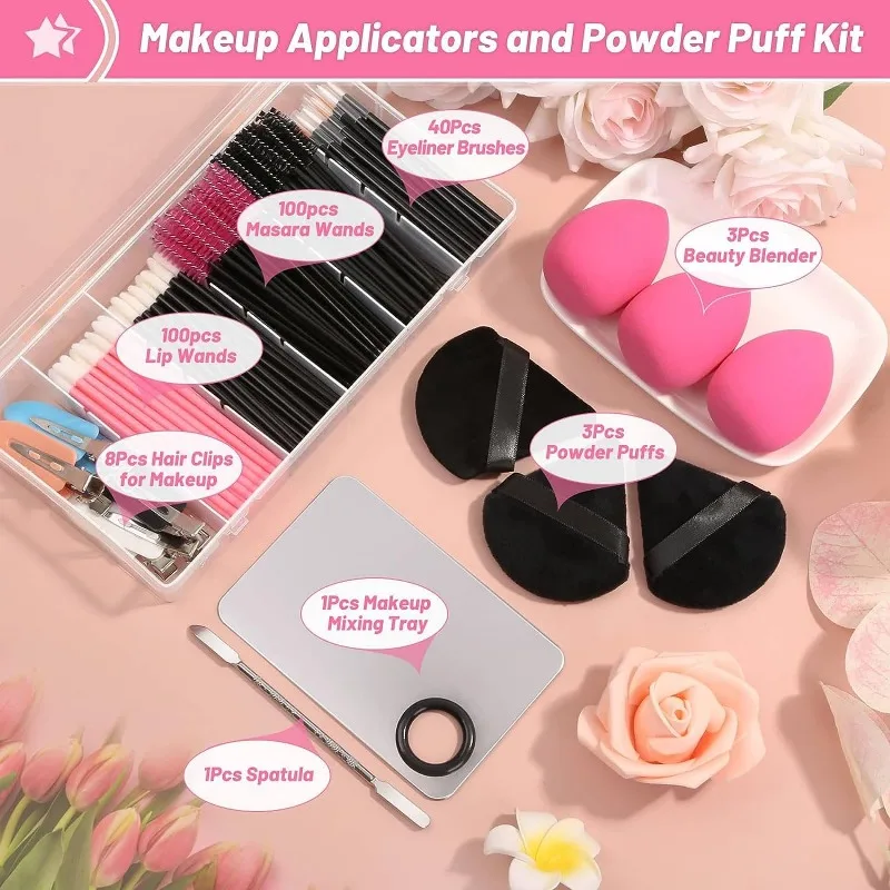 256 pcs Disposable Makeup Applicators Kit with Mixing Puff Makeup Artist Tools Supplies Mascara Wands Lip Brushes Hair Clips AliExpress 66