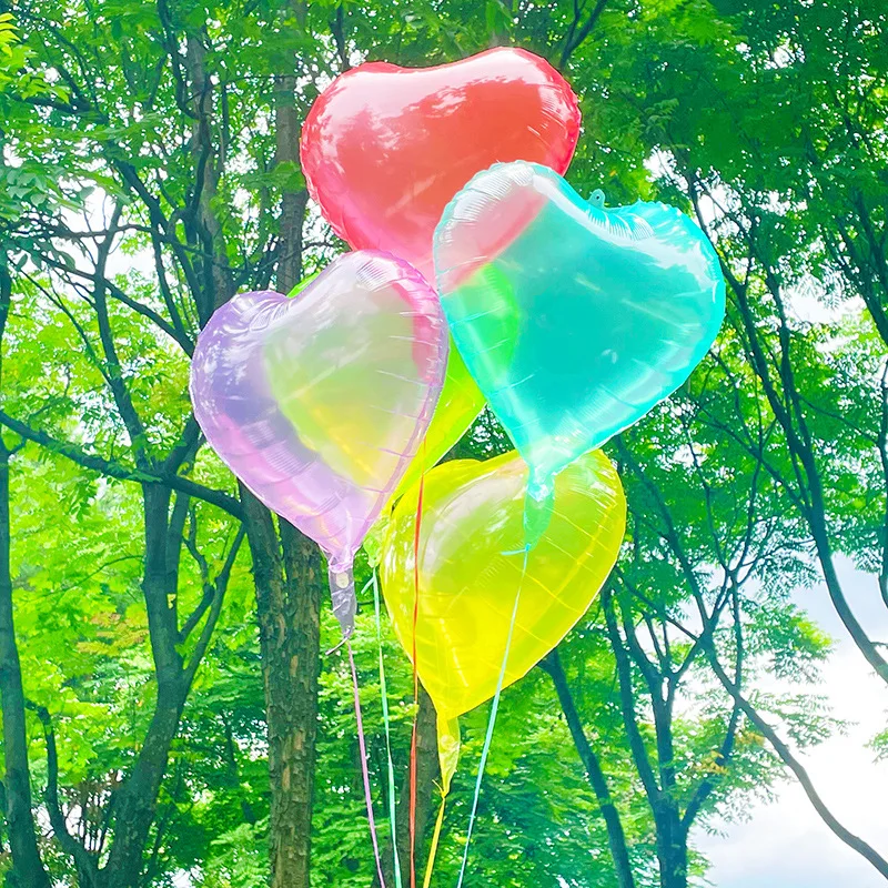 50pcs-18inch-Heart-Star-Shape-Crystal-Balloons-Clear-Transparent-Latex ...