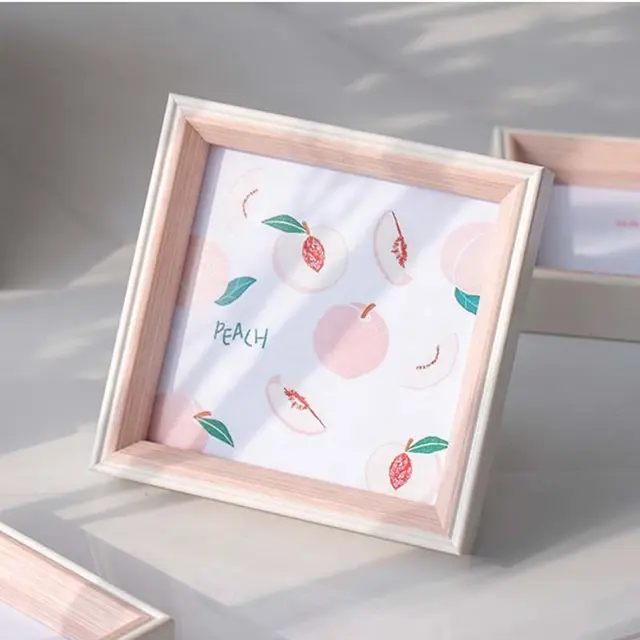 4 Colors Square Picture Frame 5/6/7/8/10 Inch Solid Wood Wall Hanging ...