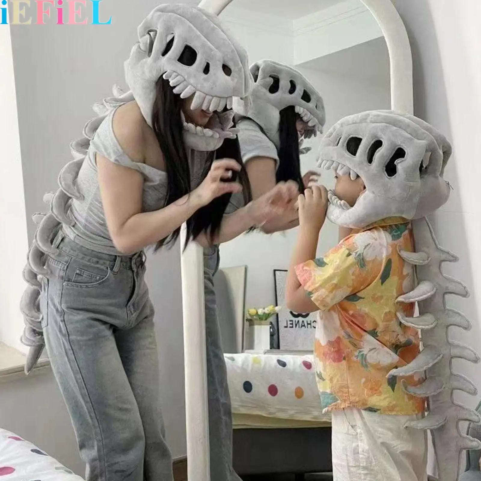 1Pcs Dinosaur Skeleton Costume Wearable Skeleton Plush Cosplay Dinosaur ...