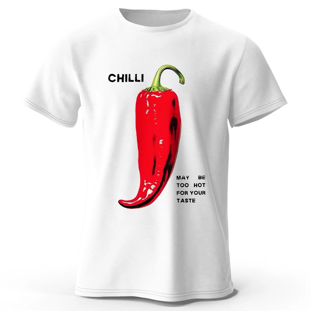 Spicy Chili Pepper T-Shirt 100% Cotton Bold Red Hot Graphic Tee for Men ...