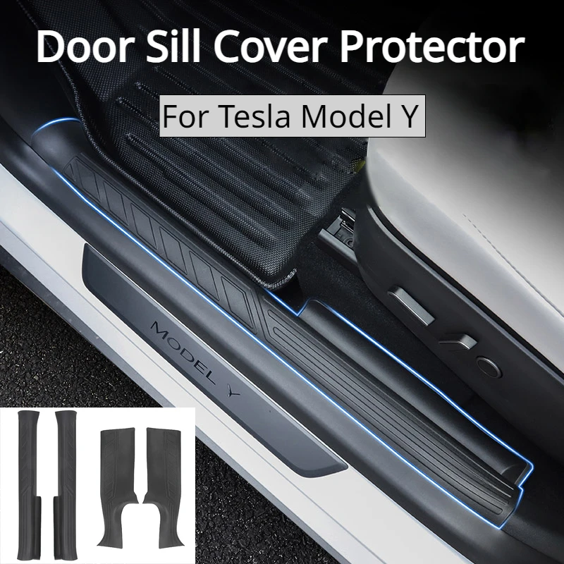 For-Tesla-Model-Y-Door-Sill-Cover-Protector-Trunk-Threshold-Guards-Rear ...