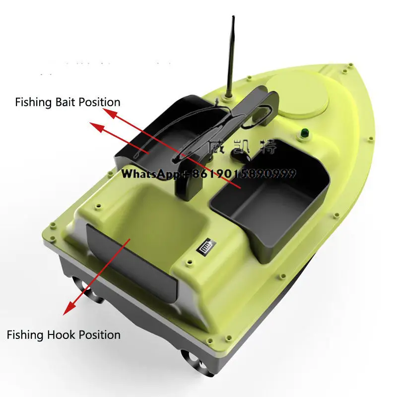 16 Position GPS Automatic Fishing Bait Boat With 3 Bait Container LED ...