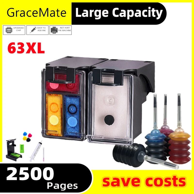 GraceMate 63XL Ink Cartridge Compatible for hp 63 hp63 Ink Cartridge ...