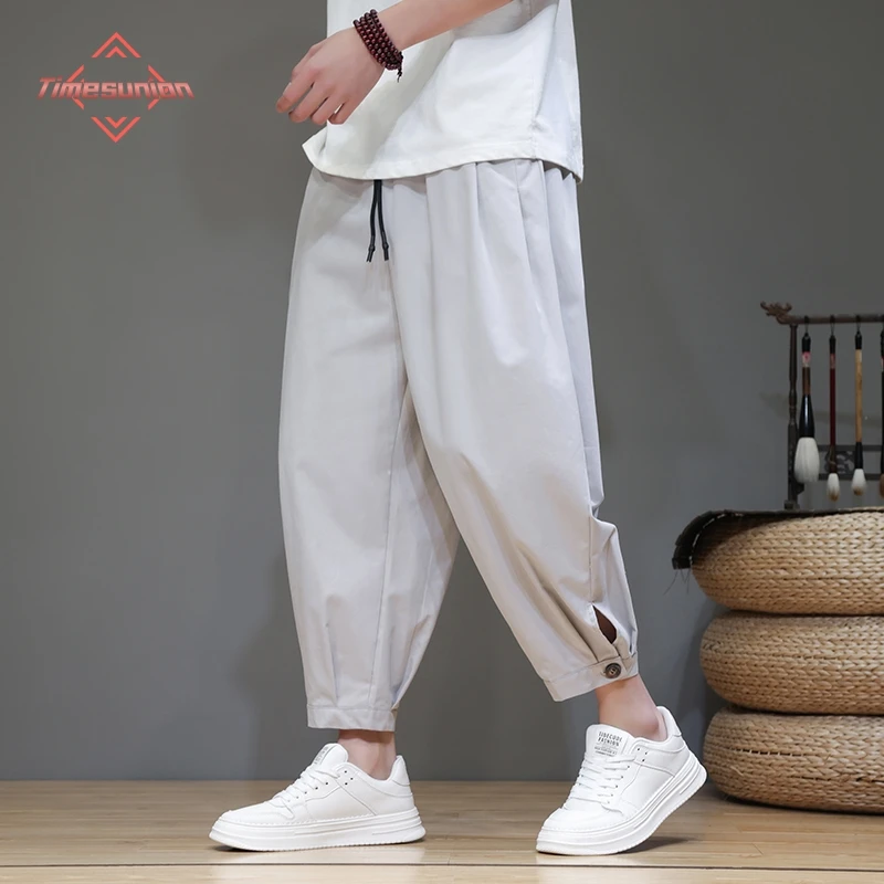 Chinese Style Men's Summer Pants Comfortable and Breathable Cotton ...
