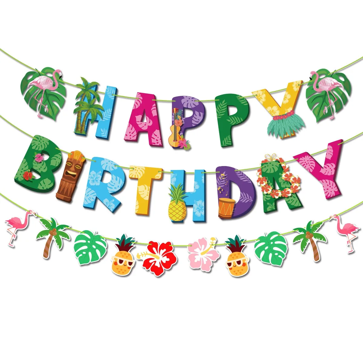 Hawaii-Theme-Birthday-Party-Decor-Aloha-Theme-Luau-Party-Banner-Cactus ...