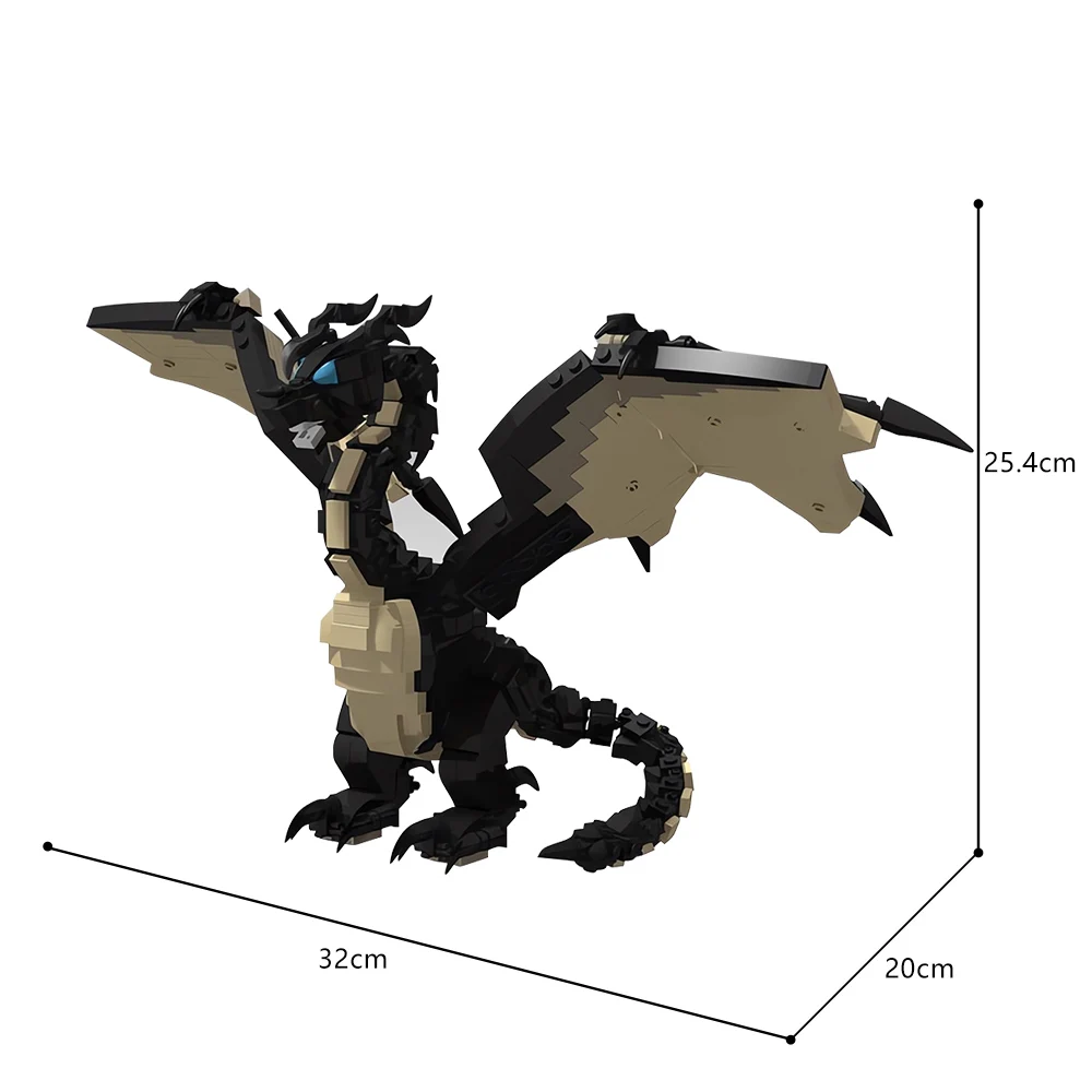 MOC-73357-Dun-ge0ns-and-Drag0ns-Mini-Black-Dragon-Model-704-Pieces-Game ...