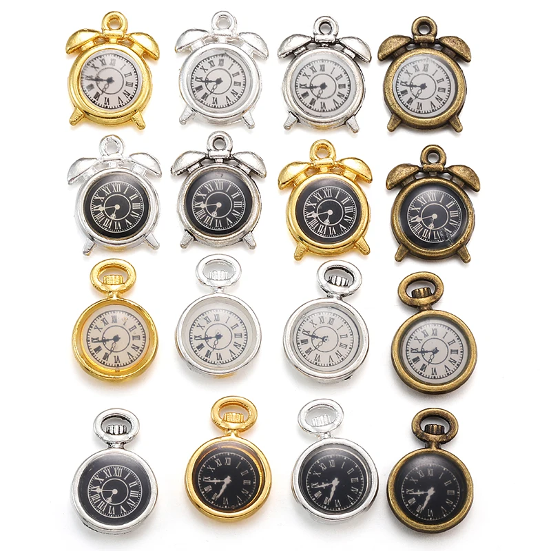 10 pcs Enamel charms antique bronze metal watch pendants fit diy ...