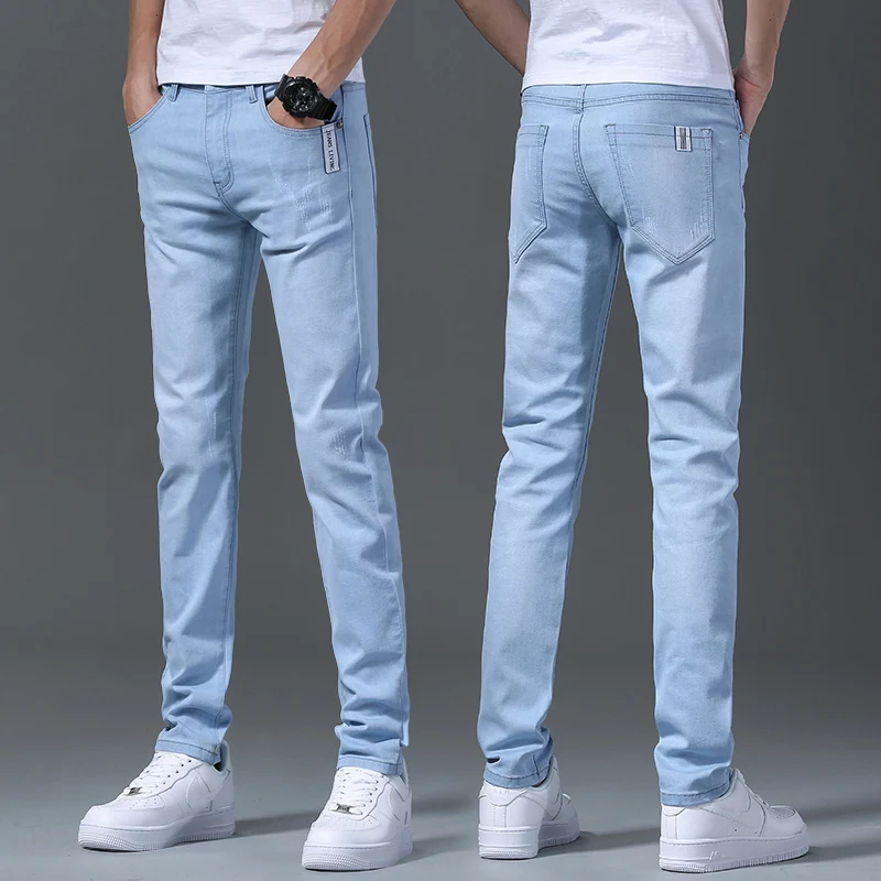 Pantalones-vaqueros-rectos-de-pierna-estrecha-para-hombre-Jeans-el ...