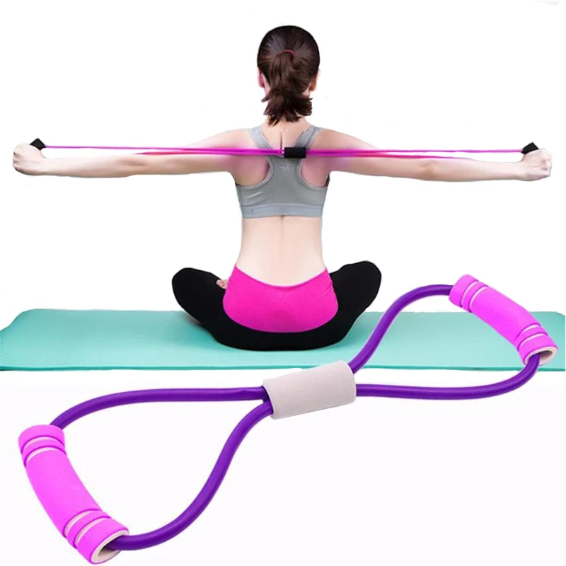 Yoga Gum Fitness Hot Resistance 8 Word Chest Expander Rope Muscle ...