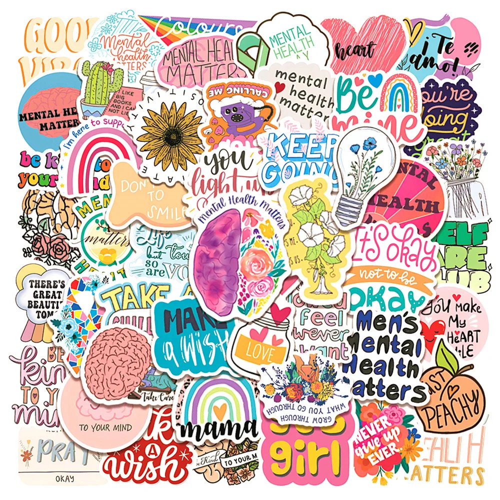 10/30/50PCS Mental Health Graffiti Sticker Inspirational Decals DIY ...