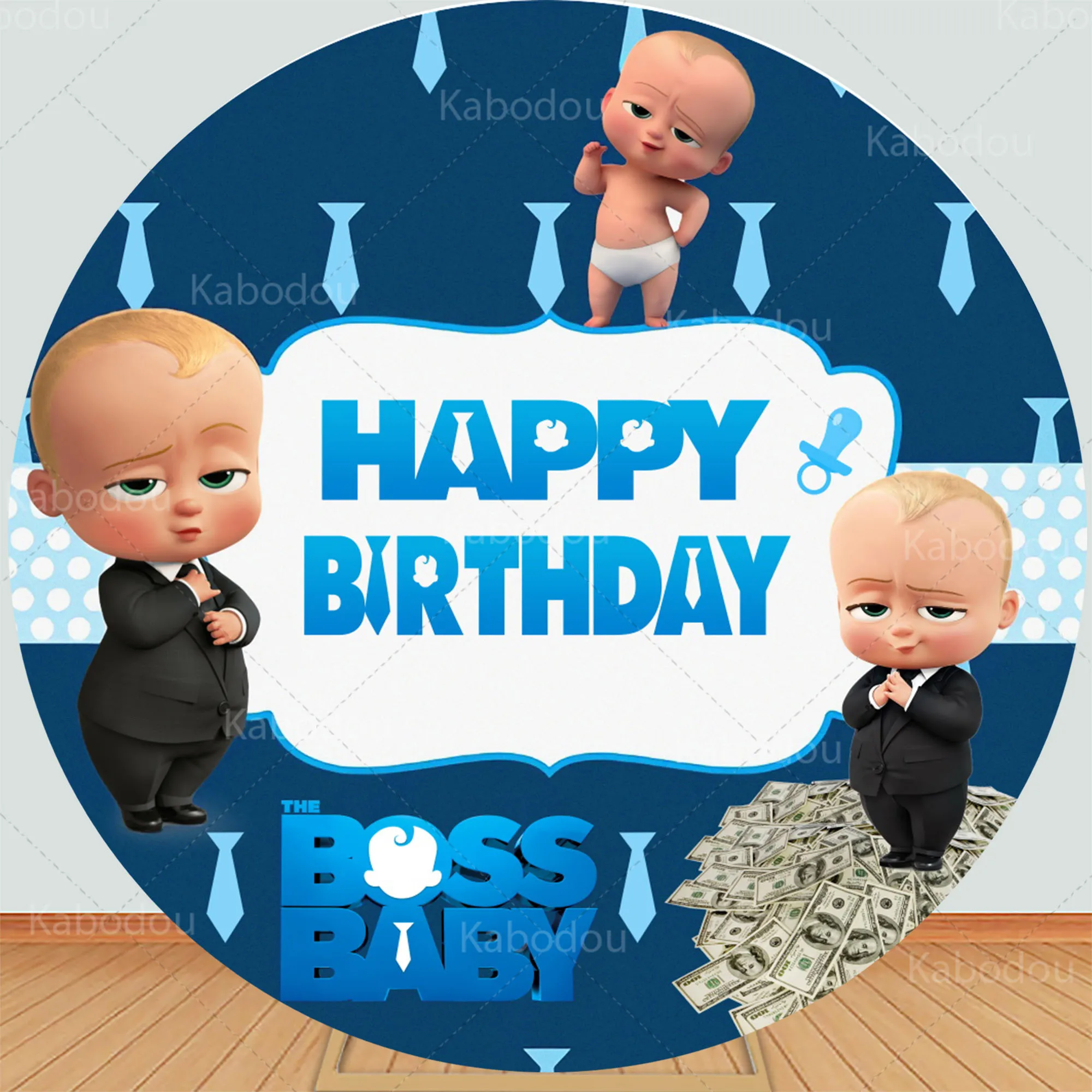 The-Boss-Baby-Round-Backdrop-Boys-Kid-Birthday-Party-Decoration-Baby ...
