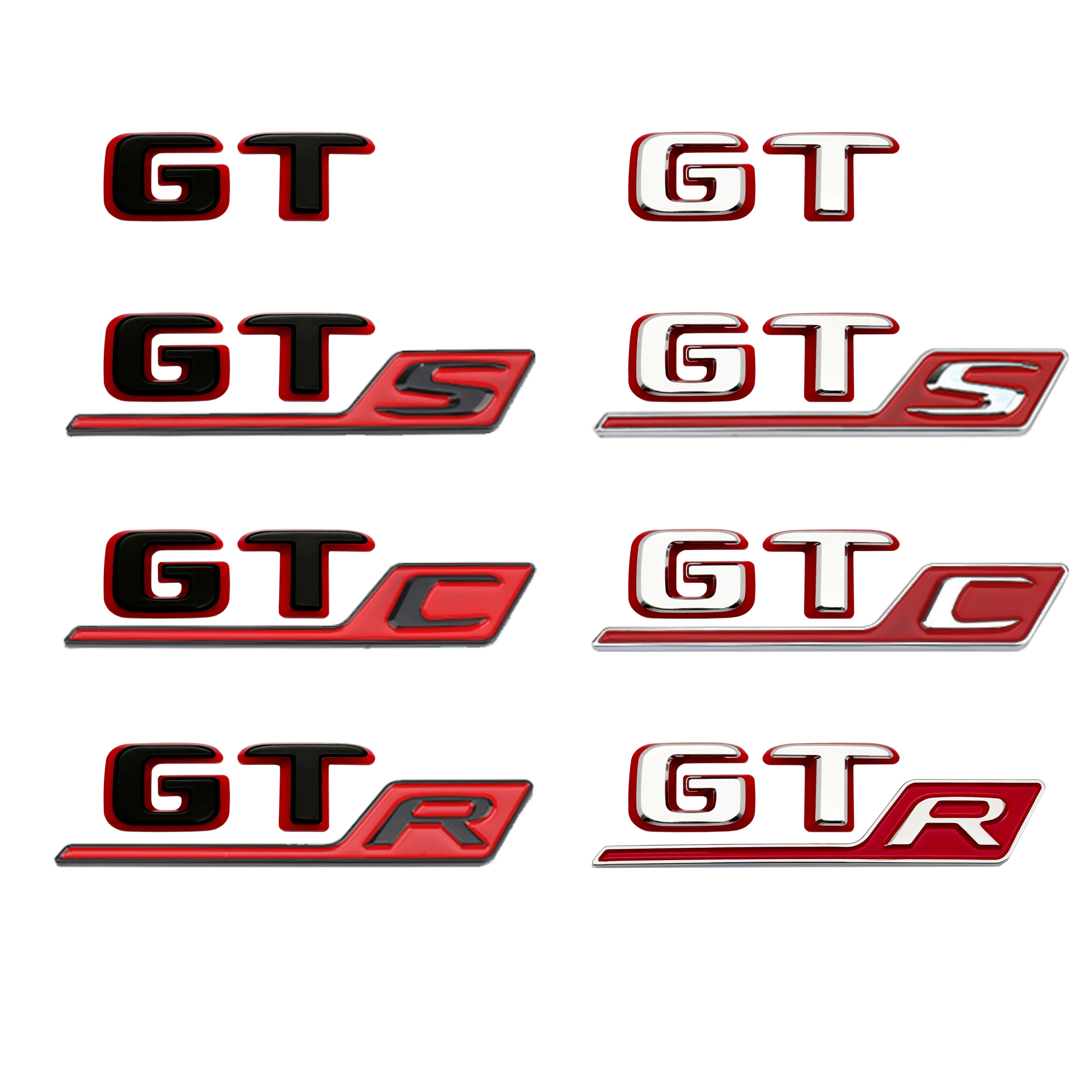 New style Two tone ABS Rear Trunk Decal Emblem Badge Sticker For GT R S ...