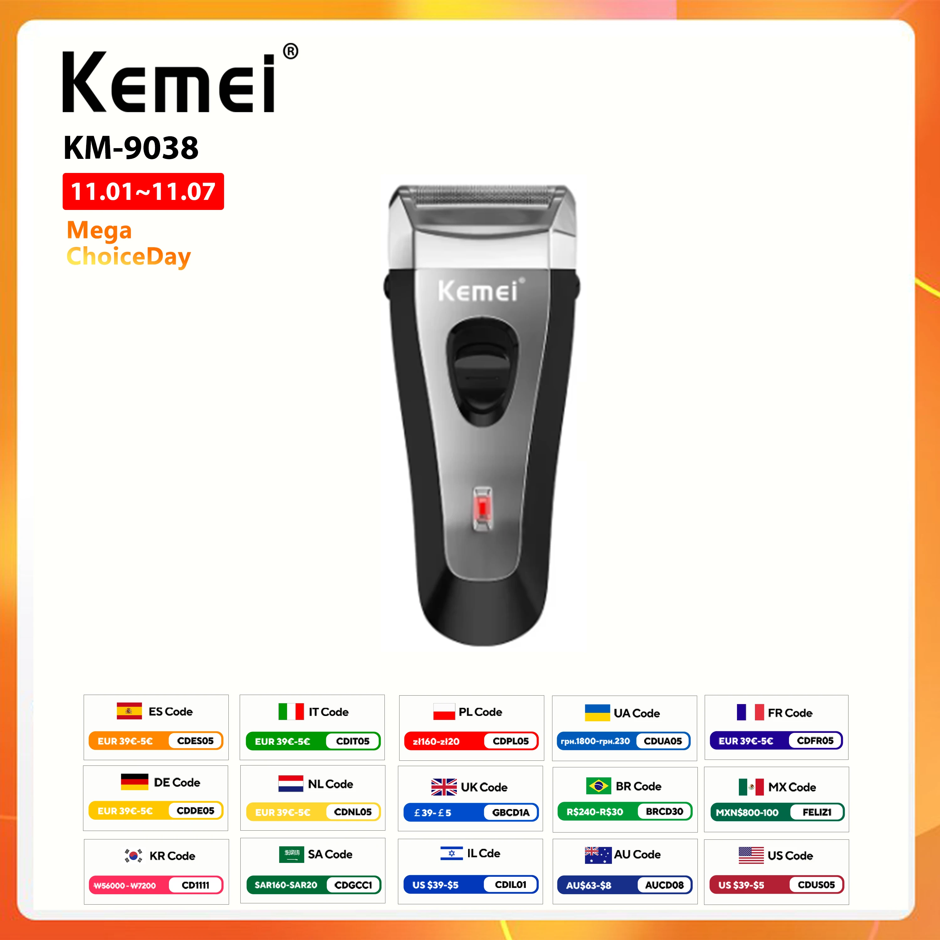 Kemei-KM-9038-Foil-Professional-Electric-Shaver-Portable-Razor ...