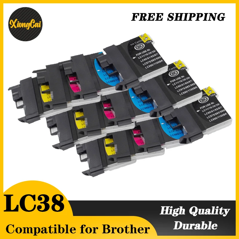 12Pcs LC38 LC60 LC985 LC975 LC39ตลับหมึกสำหรับ Brother DCP J125 DCP ...