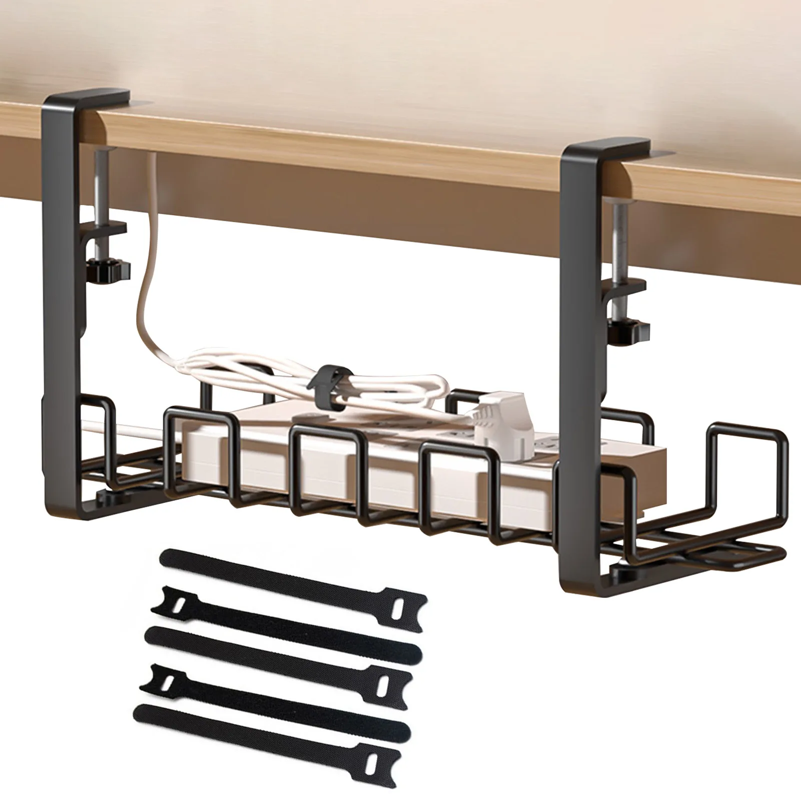 Under-Desk-Wire-Cable-Shelf-Basket-Desk-Rack-Cable-Organizer-Box ...