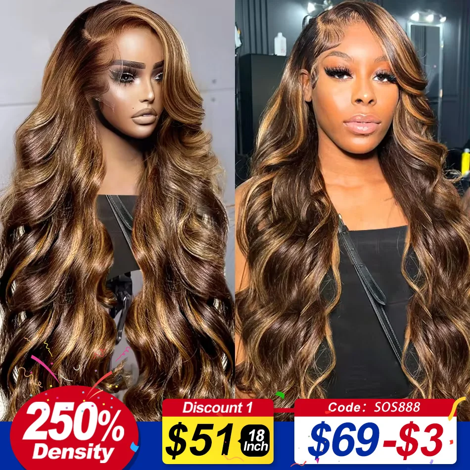 Body-Wave-30-32-Inch-13x6-Ombre-Highlight-HD-Lace-Frontal-Wig-13x4-250 ...