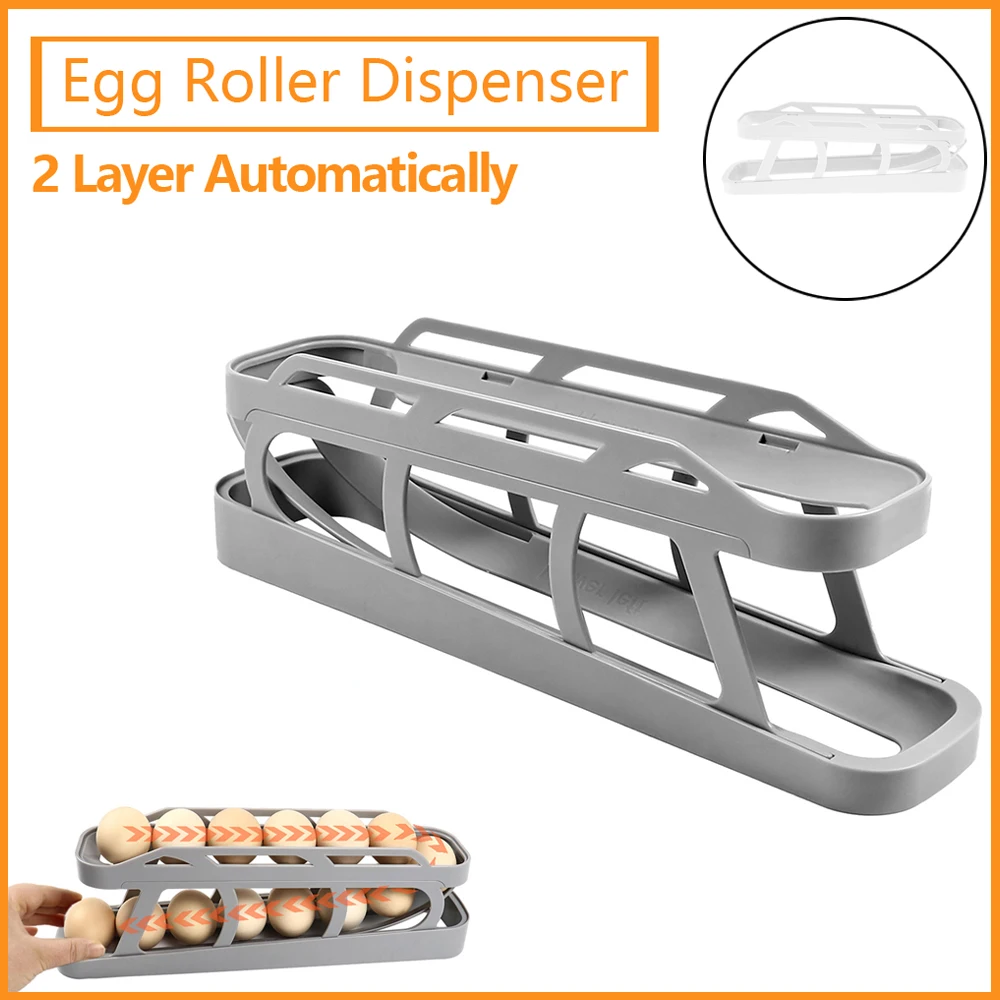 Egg-Roller-Dispenser-2-Layer-Automatically-Slide-Egg-Dispenser-Holder ...