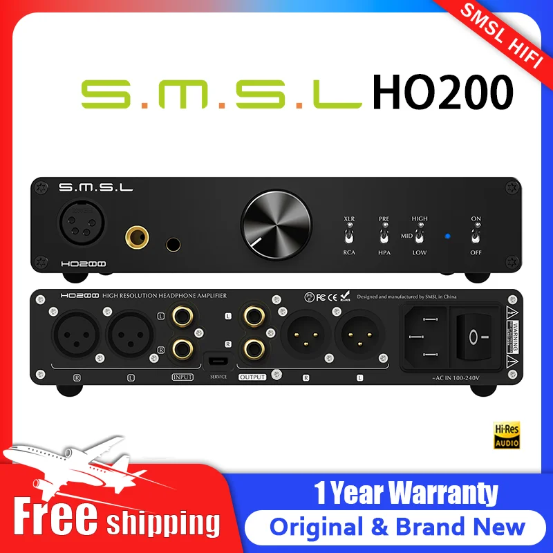 SMSL-HO200-Hi-Res-Headphone-Amplifier-RCA-PRE-Output-Hi-End-Pre-Amp-XLR ...