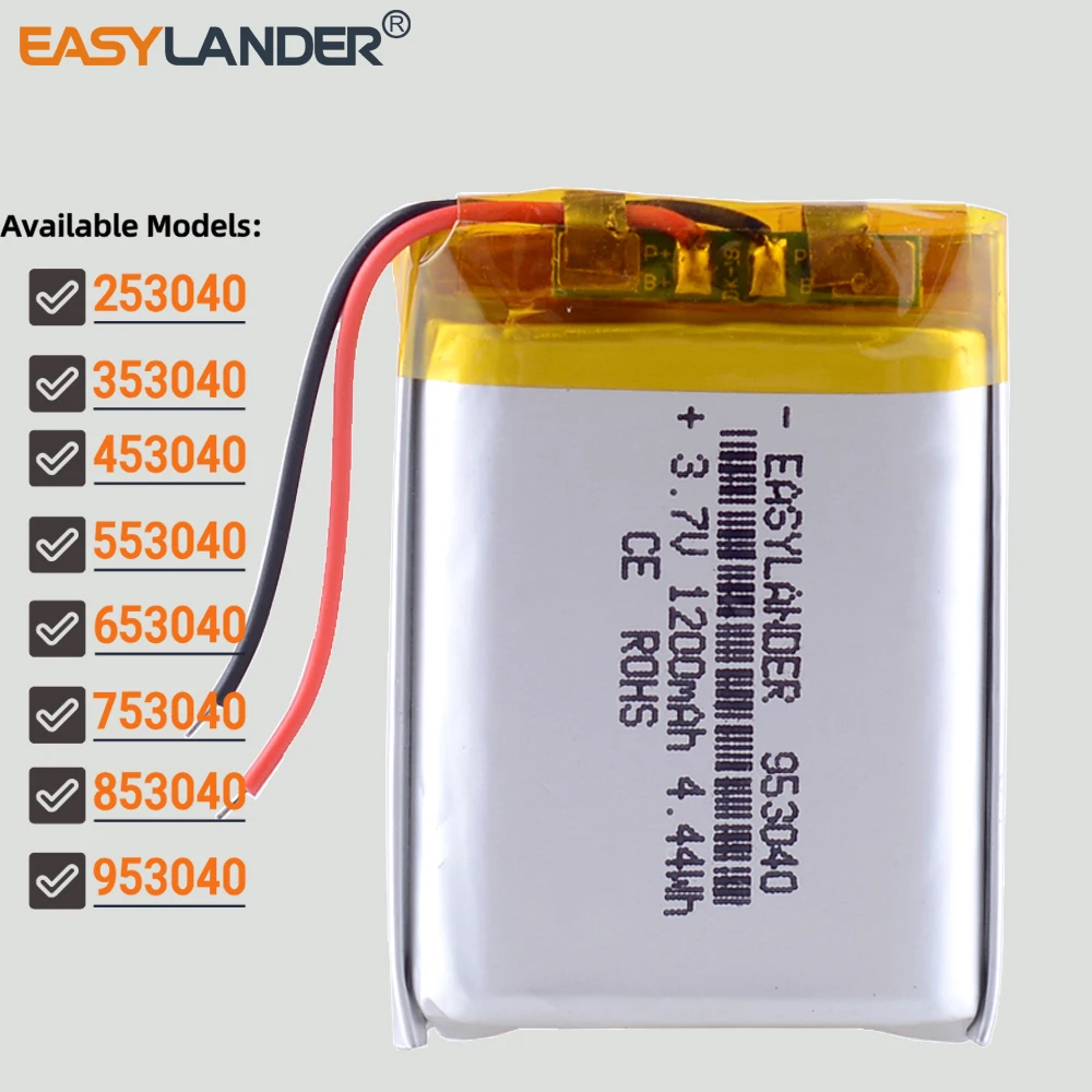 3.7V 253040 353040 450mAh 453040 600mAh 553040 653040 753040 1000mAh ...