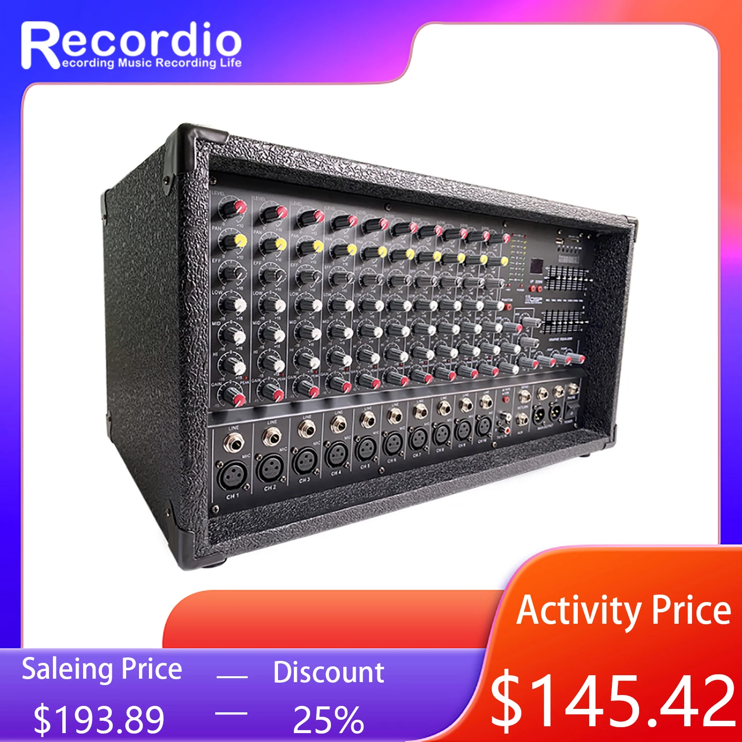 6 Channel Mixer Effects | Mixer Power Amplifier | Mixer Professional Eq ...