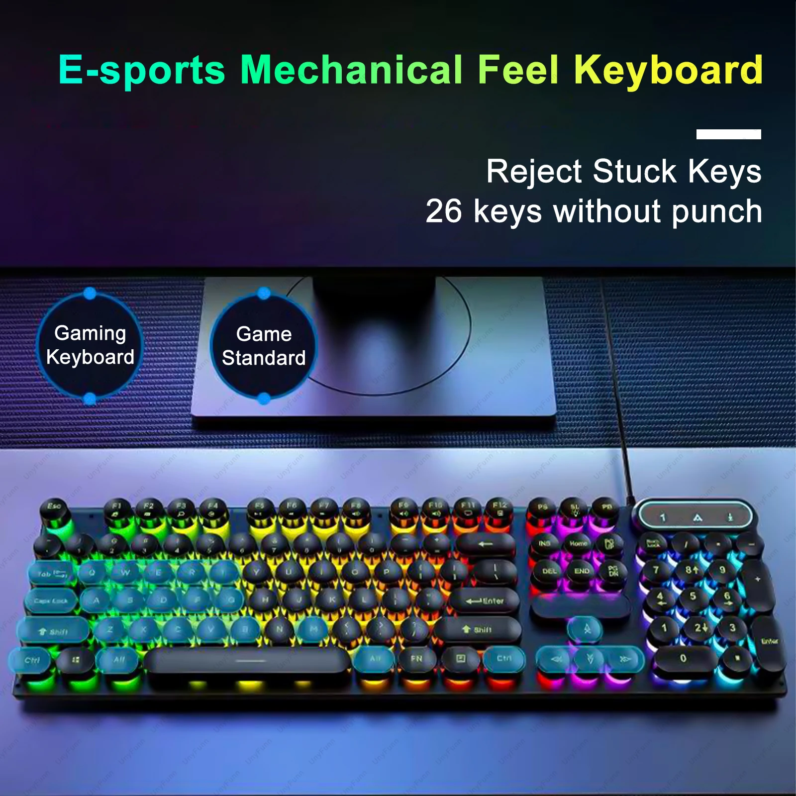 104-Keys-Gaming-Keyboard-Wired-Keyboard-Color-Matching-Backlit ...