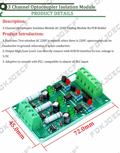 ACS PLC Peripheral Modules Ac 1 Channel Voltage Detector Board 220v ...