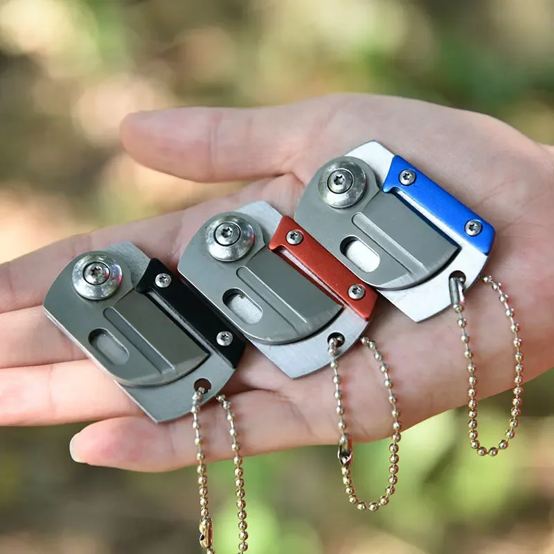Stainless-Steel-Folding-Blade-Knife-Multi-Pocket-Key-Chain-Ring-Camping ...
